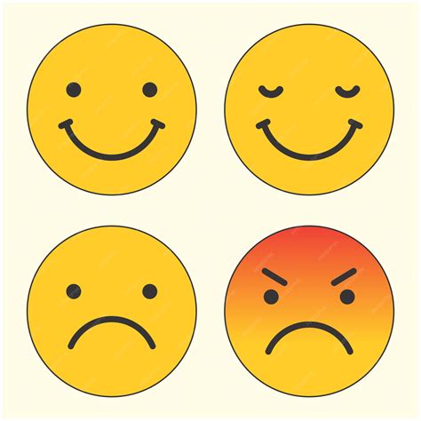 Premium Vector A Smiley Face Has A Red Face And The Words Sad And Happy