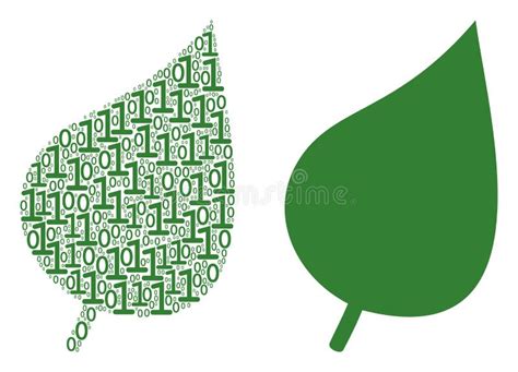 plant leaf composition of binary digits stock vector illustration of