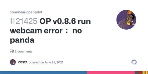 Op V086 Run Webcam Error： No Panda · Issue 21425 · Commaaiopenpilot · Github
