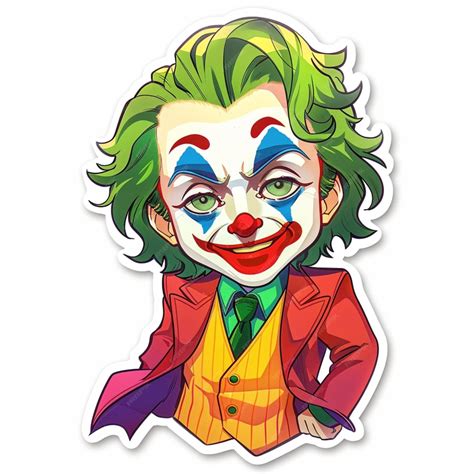 Premium Photo Cute And Colorful Sticker Of Joker Character In Kawaii