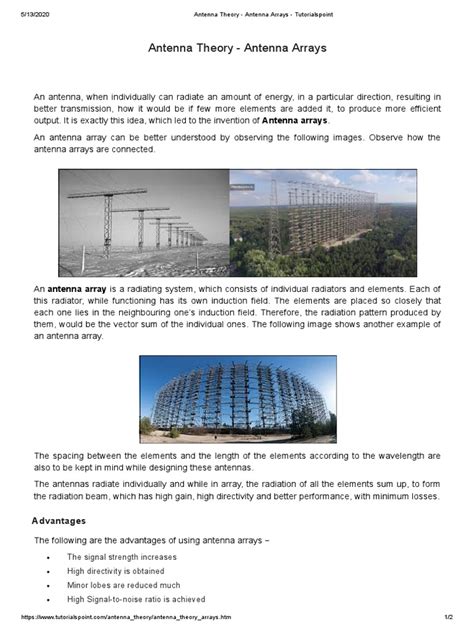 Antenna Theory Antenna Arrays Tutorialspoint Pdf Antenna Radio