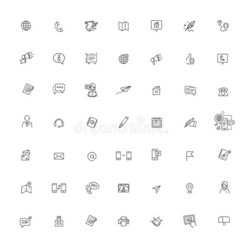 Thin Lines Web Icons Set Contact Us Stock Illustration Illustration