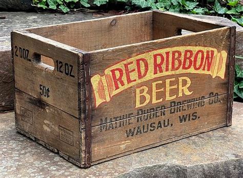 1934 Mathir Ruder Brewing Co Wooden Crate Wausau Wisconsin Sold At