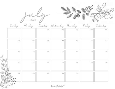 Free Printable July 2025 Calendars 100 Best World Of Printables