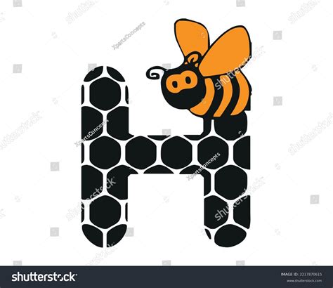Honey Bee Letter H Bee Illustration Stock Vector Royalty Free