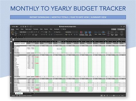 Budget Spreadsheet Microsoft Excel Etsy