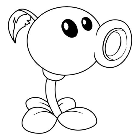 Раскраска Горохострел из Зомби против растений распечатать или скачать