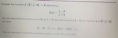 solved consider the function f r{ 6}→r ﻿defined