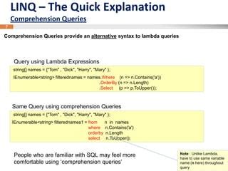 Linq And Lambda Ppt