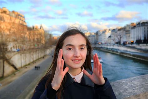 Portrait Of Beautiful Girl In Paris Stock Image Image Of Paris