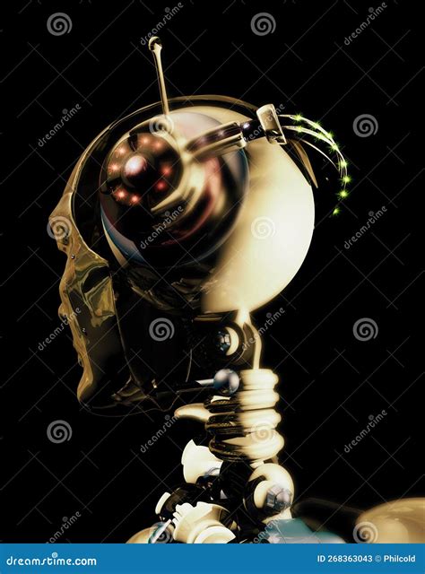 Android Head Close View Stock Illustration Illustration Of Body 268363043
