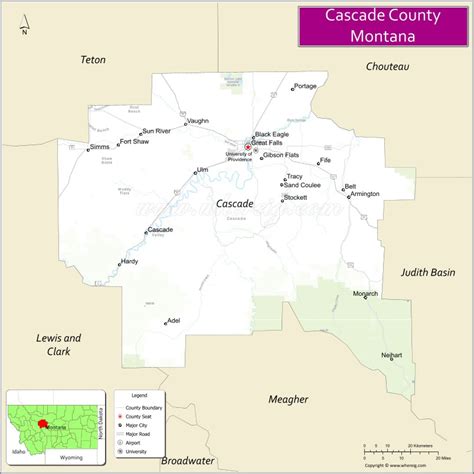 Map Of Cascade County Montana Where Is Located Cities Population Highways And Facts