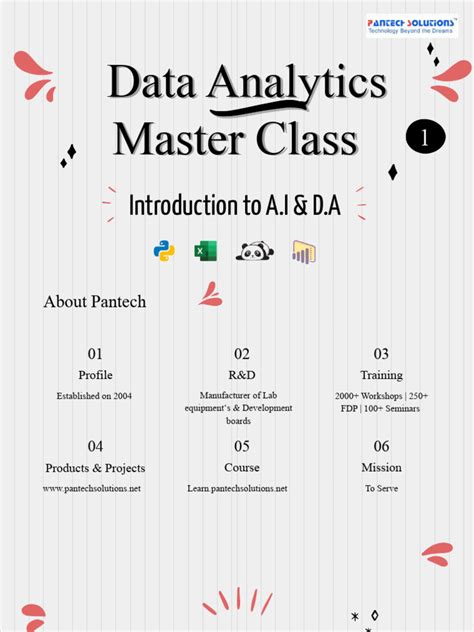 Data Analytics Master Class Data Analytics Master Class Introduction