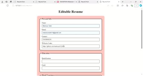 Mahnoor Tahir On Linkedin Hackathon Webdevelopment Html Css Typescript Interactiveresume