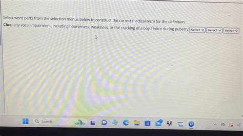 Solved Select Word Parts From The Selection Menus Below To