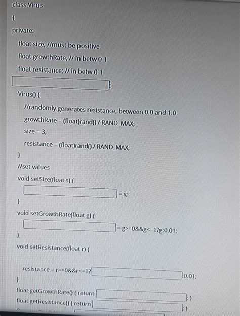 Solved Class Virus Private Float Size Must Be Positive