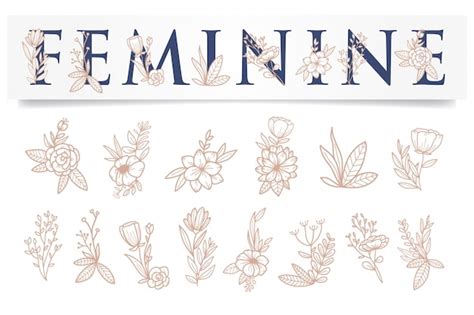 여성 꽃 장미 골드 템플릿 프리미엄 벡터