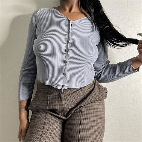 Silk Button Up Cardigan Waist 18” Pit To Pit Depop