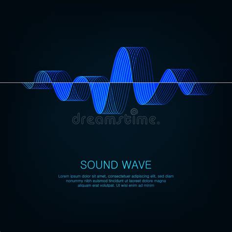 Dynamic Particles Sound Wave Flowing Over Dark Dotted Curves Vector Abstract Background Stock
