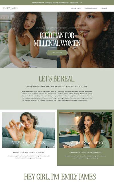 Lily One Page Showit Website Template Cwd Showit Templates