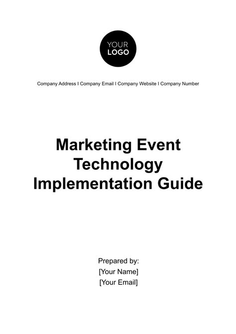Marketing Event Technology Implementation Guide Template Edit Online