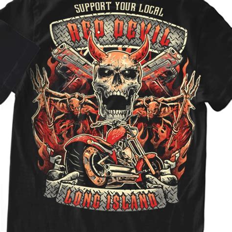 Red Devils Motorcycle Club T Shirt Design Hardcore Concurso Camisa