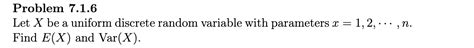 Solved Problem 7 1 6 Let X Be A Uniform Discrete Random Chegg