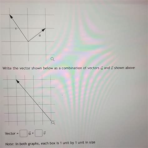 Solved Write The Vector Shown Below As A Combination Of