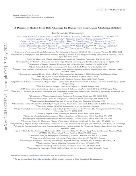 Pdf A Parameter Masked Mock Data Challenge For Beyond Two Point