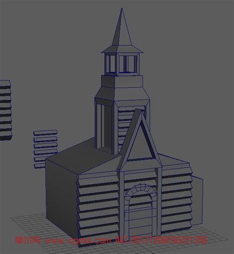 西方建筑小作业 现代场景 场景模型 3d模型下载 3D模型网 maya模型免费下载 摩尔网