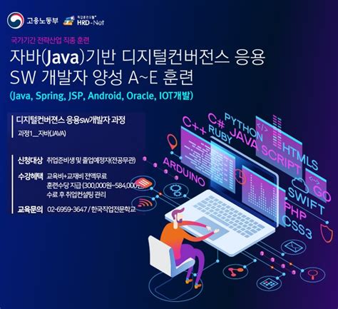 고용노동부한국직업전문학교 파이썬자바 빅데이터웹 Iotjava기초~ 실무취업기술 교육생 모집 공모전 대외활동 링커리어