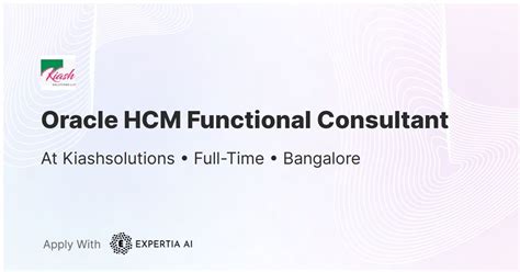Oracle Hcm Functional Consultant Job Bangalore Mid Level