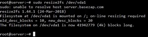 Extend EXT And XFS Root Partition Without LVM BaseZap