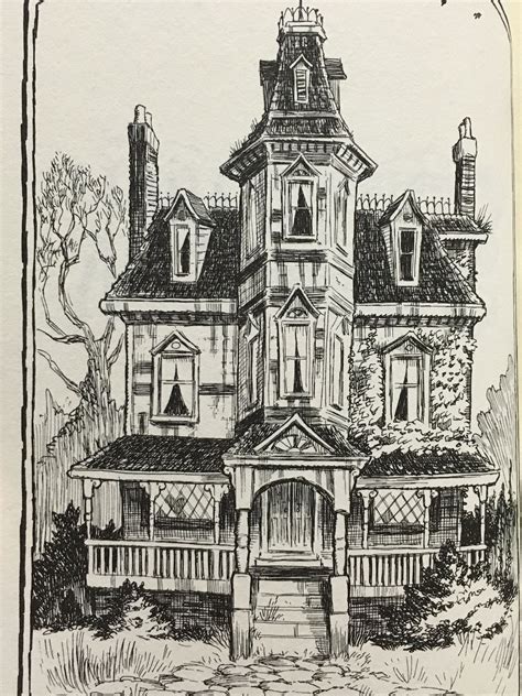 Old House Sketch Victorian Architecture