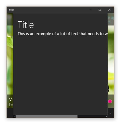 Windows 10 Universal App Flyout How To Remove Scrollbars Stack Overflow