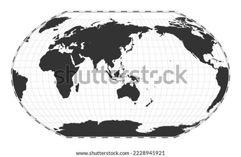 Vector World Map Kavrayskiy Vii Pseudocylindrical Stock Vector Royalty Free 2228945921