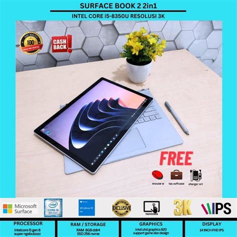 Jual Surface Book I U Ram Gb Ssd Gb Nvme Dual Batrai Jam Mulusnominus Shopee