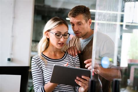 Programmers Cooperating At It Company Developing Apps People Business Work Office Concept Stock