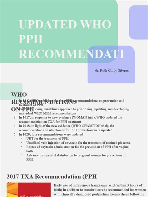 Who Guidelines On Pph Management 2023 Pdf Human Reproduction