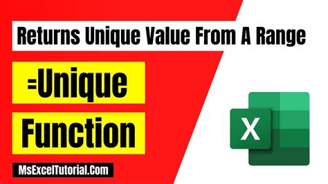How To Use The Unique Function In Excel Youtube