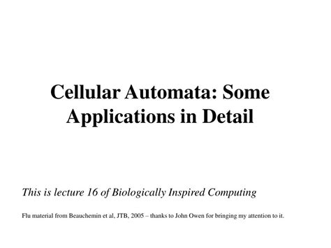 Ppt Cellular Automata Applications In Detail Powerpoint Presentation Id 3323291