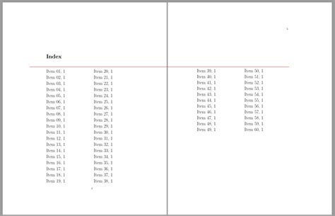 Vertical Alignment Align Index Content In Memoir Class Tex Latex