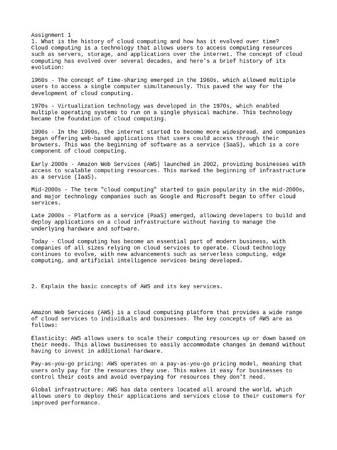 Assignment 1 Iot Pdf Cloud Computing Amazon Web Services