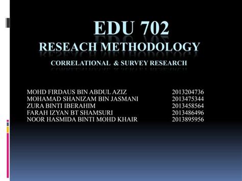 Research Designs Descriptive Correlational And Experimental Pptx