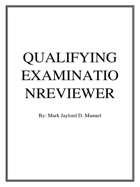 Qualifying Examination Reviewer Pdf Fires Criminology