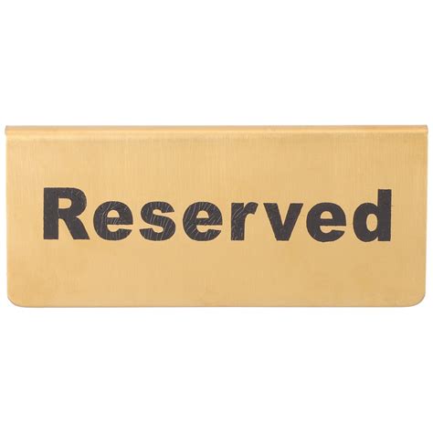 Golden Stainless Steel Wedding Reserved Sign For Seat Reservation And