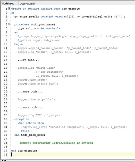 Enhancement Request For SQL Developer For Users Of Logger Jeff Kemp