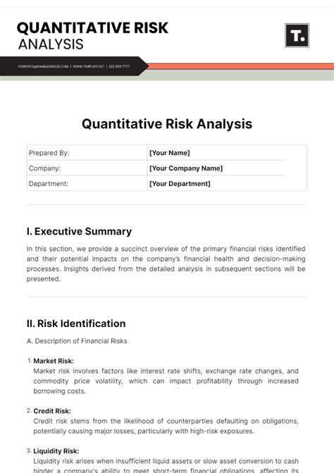 Free Quantitative Risk Analysis Template To Edit Online