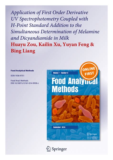 Pdf Application Of First Order Derivative Uv Spectrophotometry