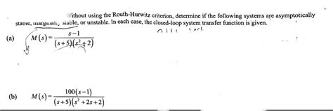 Answered Stable Marginally Stable Or Unstable Bartleby